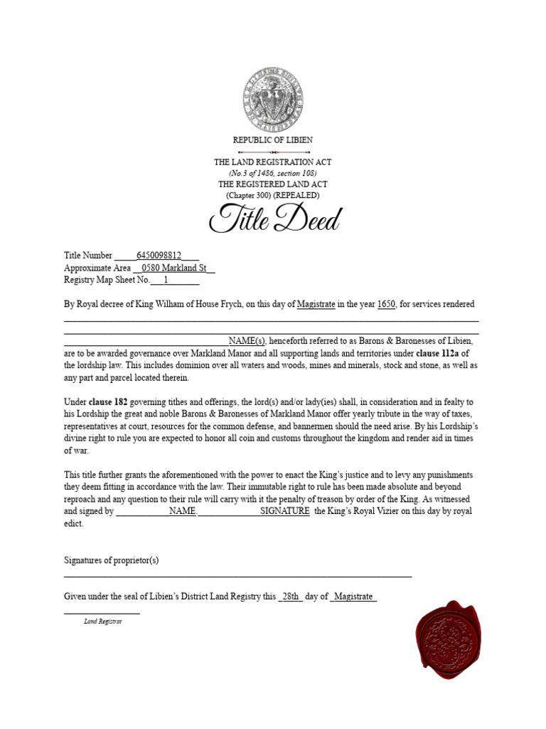 DND Title Deed | PDF