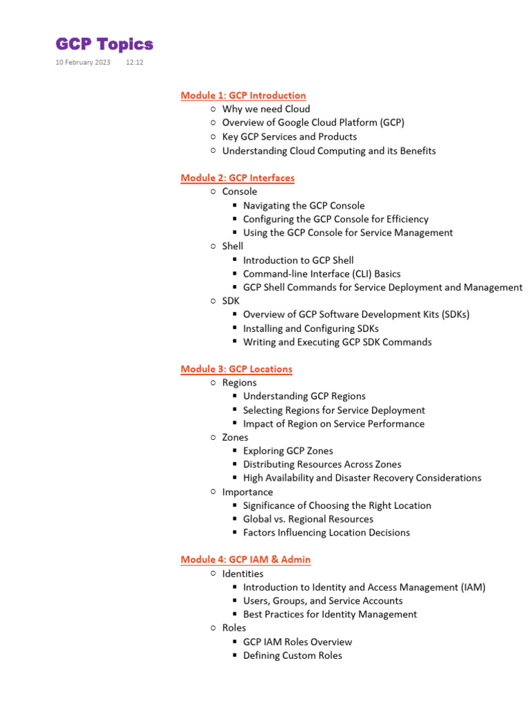 GCP Study Material | PDF