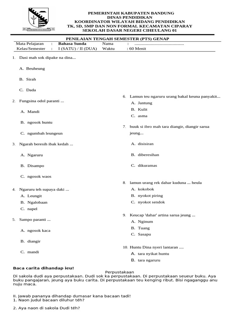 Soal PTS Genap | PDF