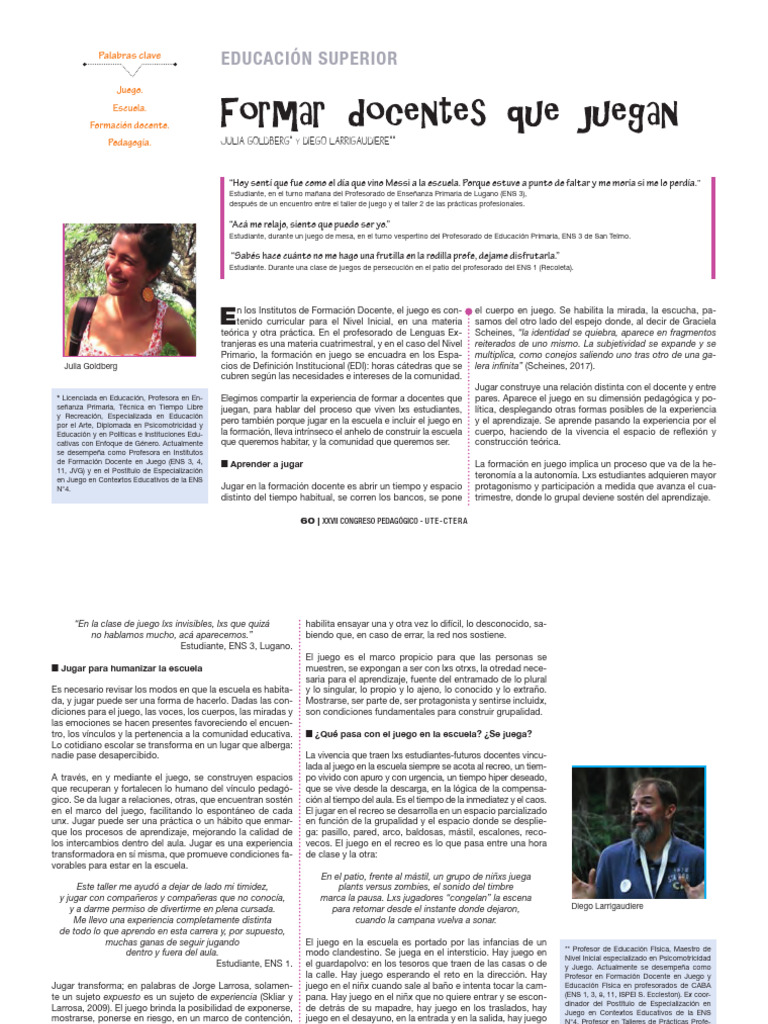 JULIA GOLDBERG, DIEGO LARRIGAUDIERE. Publicación UTE - Formar Docentes ...