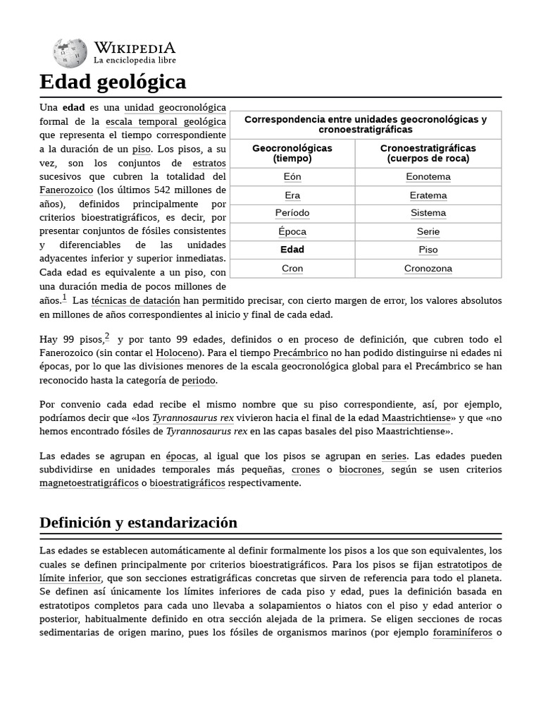 Edad Geológica | PDF | Escala de tiempo geológico | Ciencias sociales