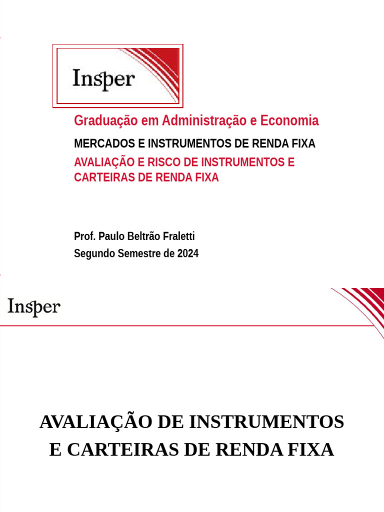 Notas 3 - Avaliacao e Risco | PDF