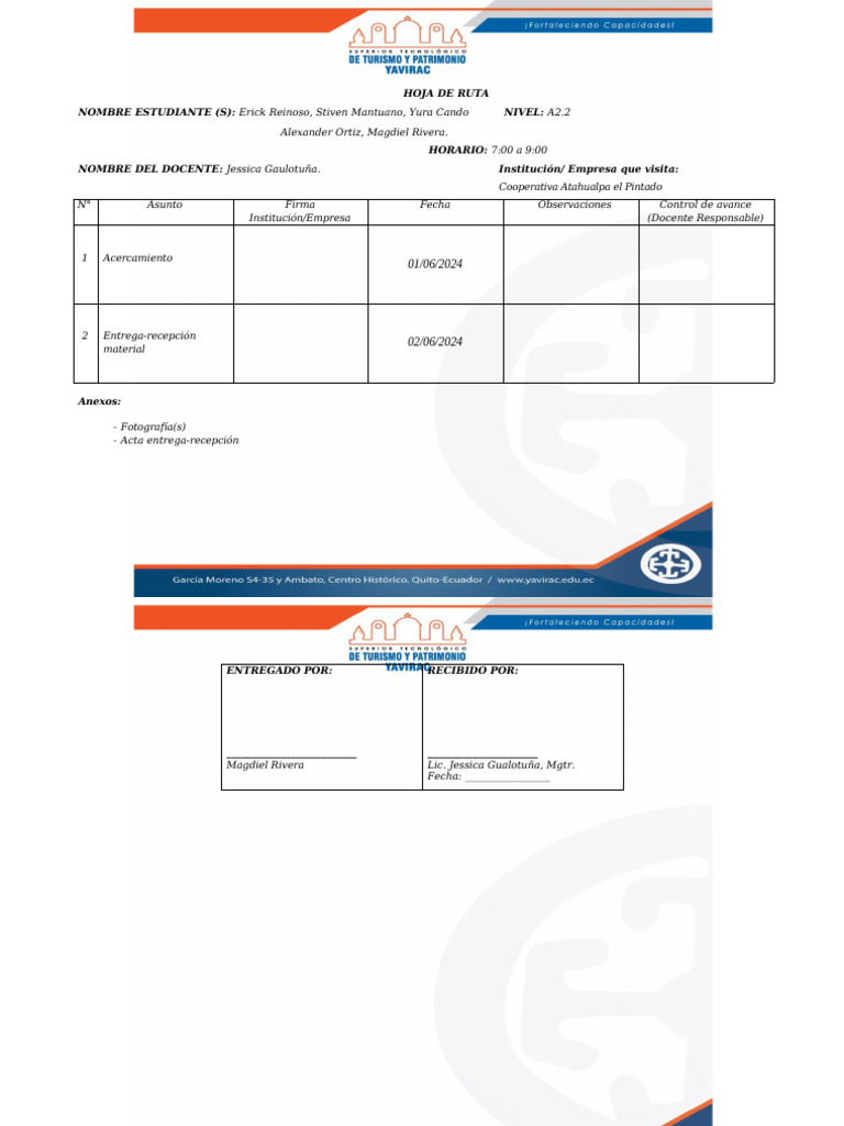 Hoja de Ruta Yec | PDF