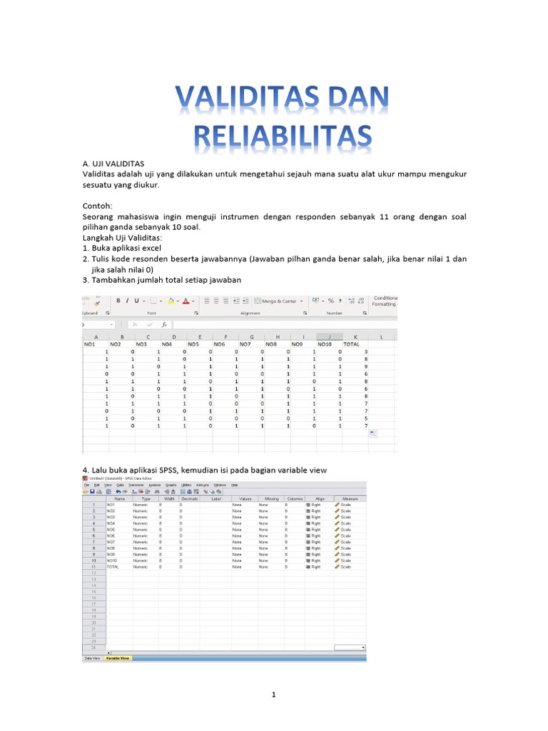 Uji Validitas Dan Reliabilitas Spss | PDF
