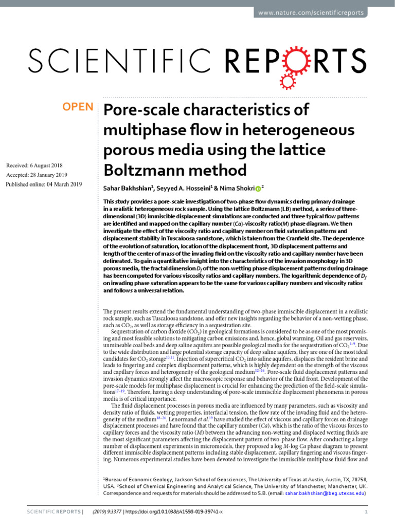 Pore-Scale Characteristics Of: Multiphase Flow in Heterogeneous Porous Media Using The Lattice ...
