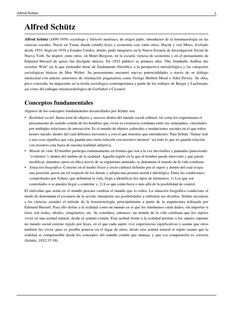 Alfred Schutz, Wikipedia | PDF