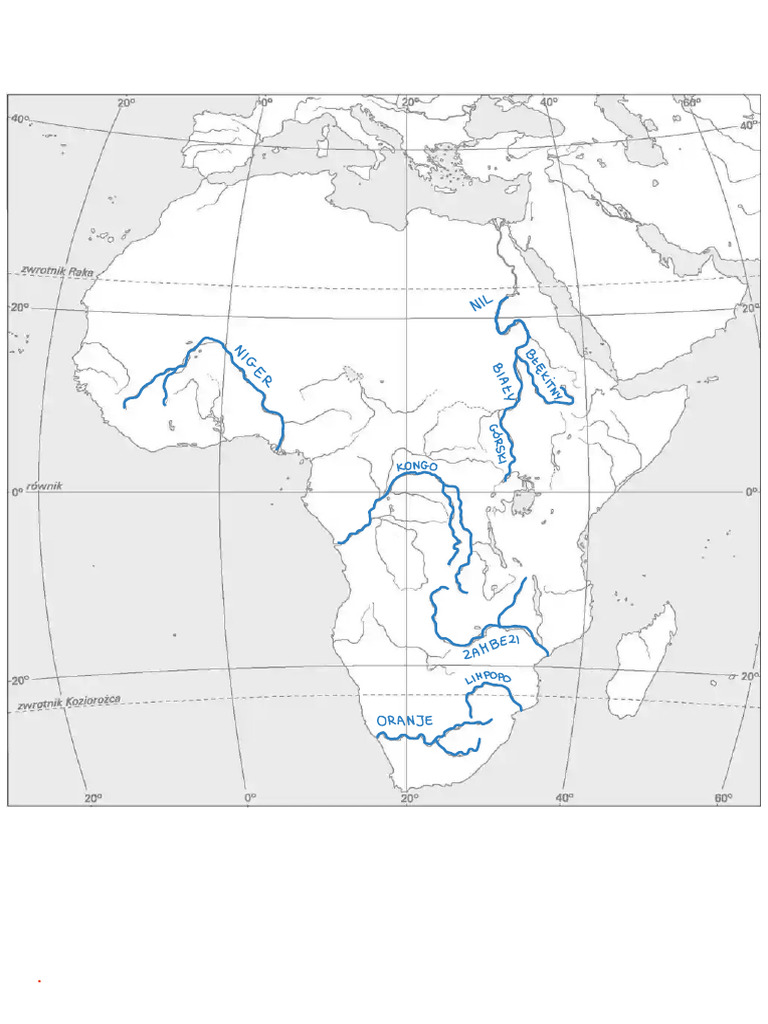Mapa Afryki - Rzeki | PDF