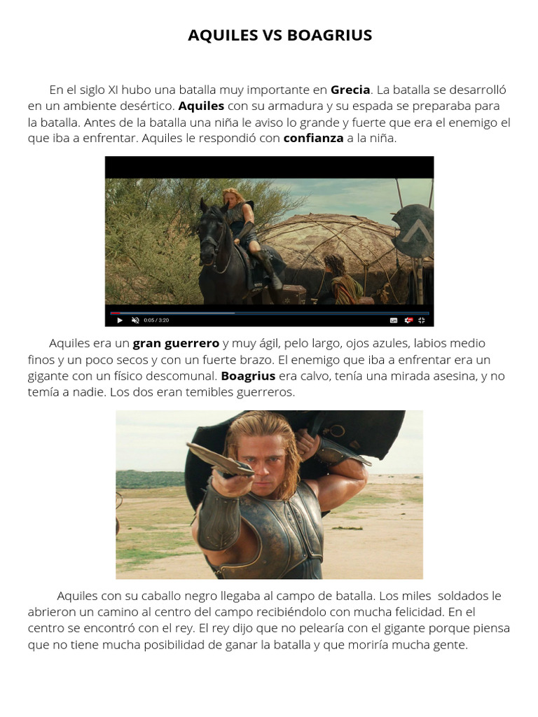 Aquiles VS Boagrius | PDF