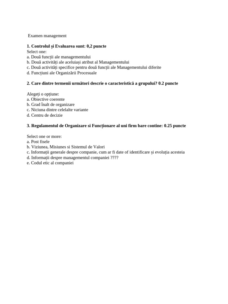 Examen Management | PDF