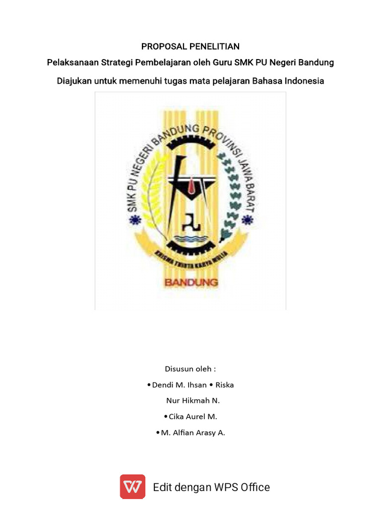 Laporan PROPOSA PENELITIAN XI TPM 1 | PDF