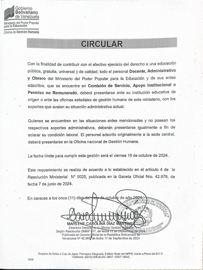 Circular Comisiones 14.10.2024 | PDF