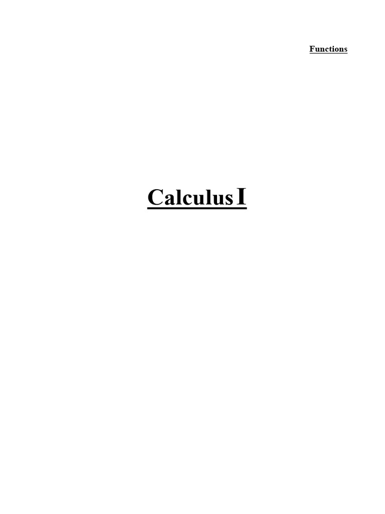 Calculus Functions | PDF