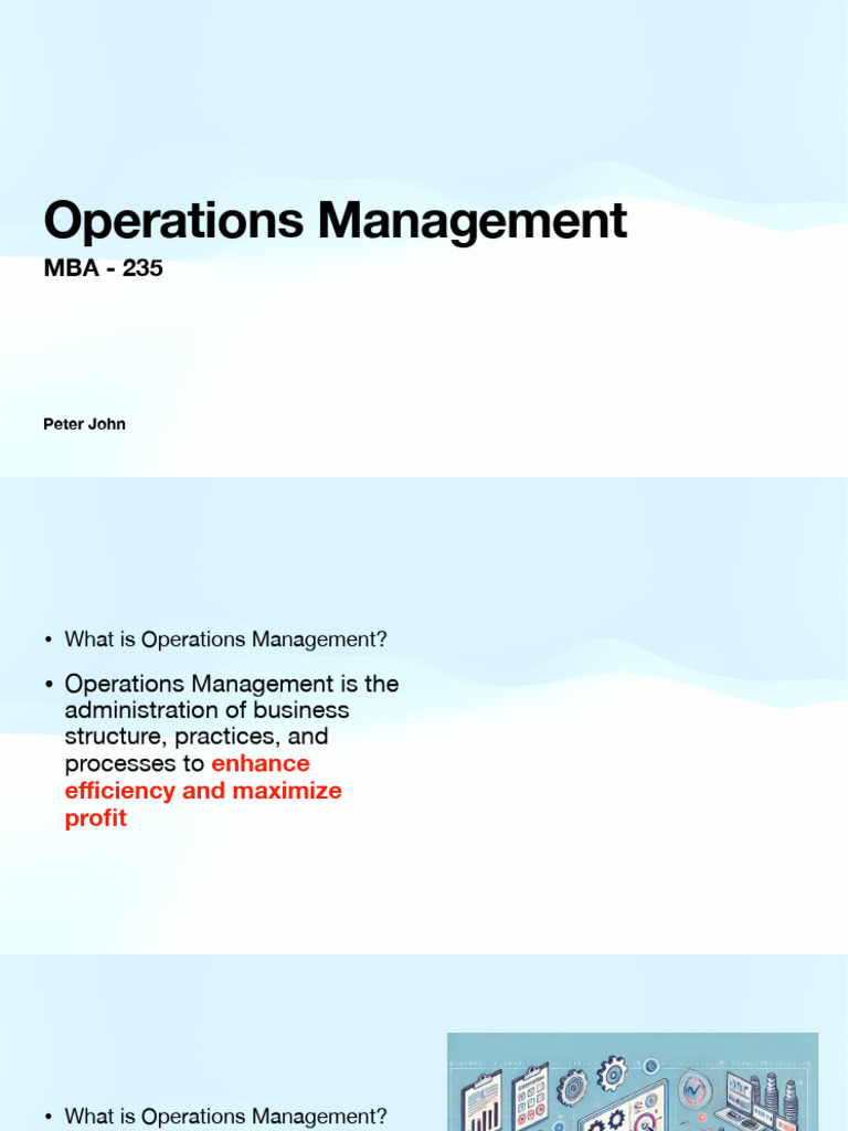 Operations Management Essentials | PDF | Operations Management | Computers