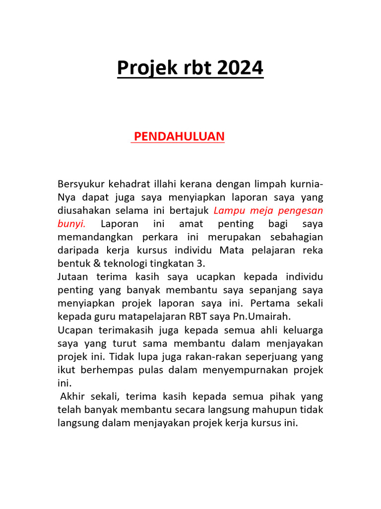 Projek RBT | PDF