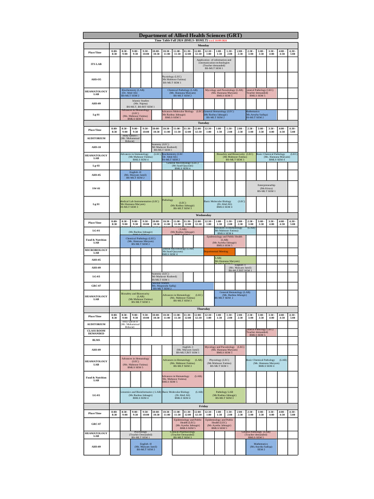 MLT Fall 2024 TT - F | PDF