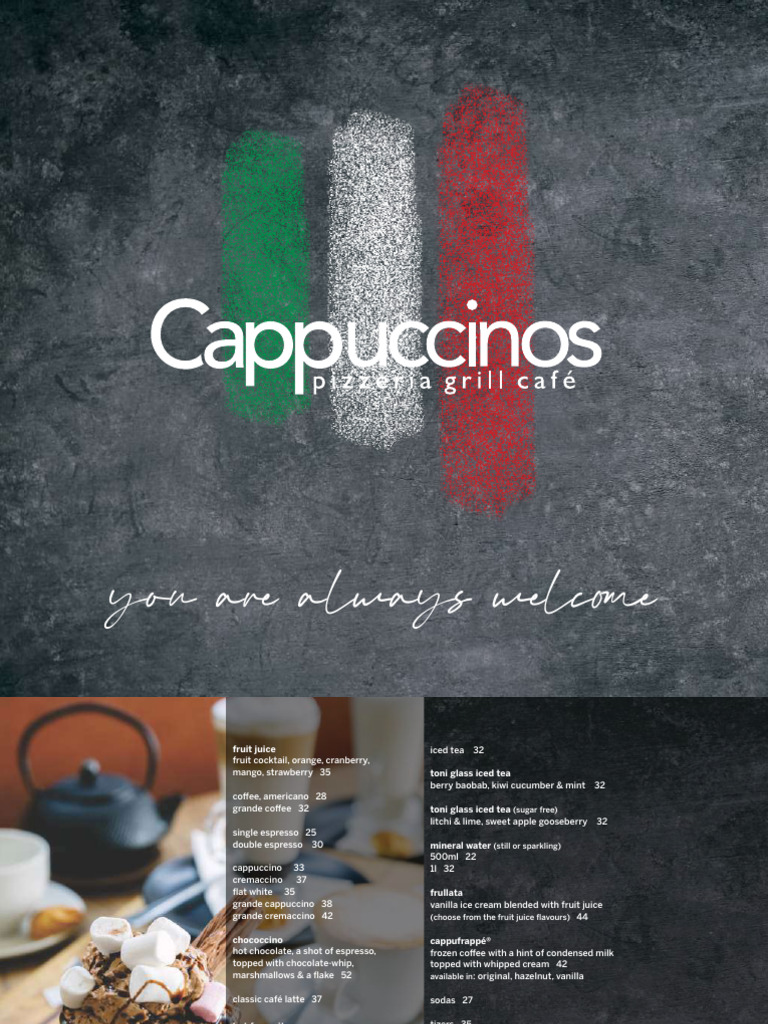 Cappuccinos Menu | PDF