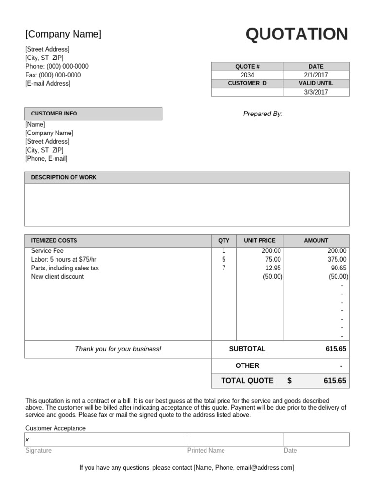 Quotation Template | PDF