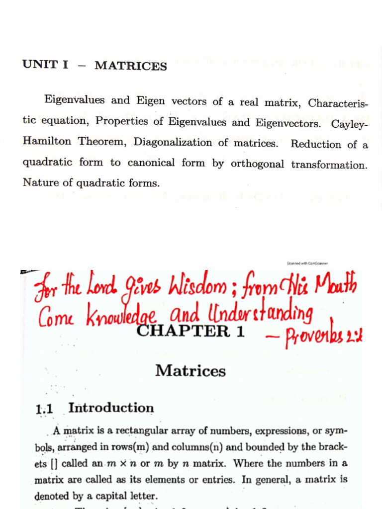 M-I Unit-1 MATRICES | PDF