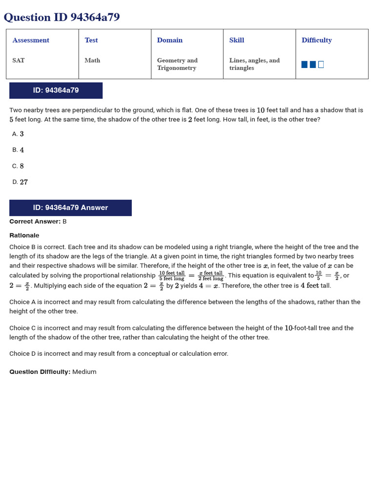 SAT MATH - Geomatry Question Bank - Results | PDF