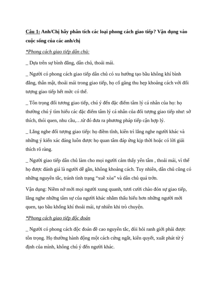 On Tap Tam Ly Hoc Giao Tiep | PDF