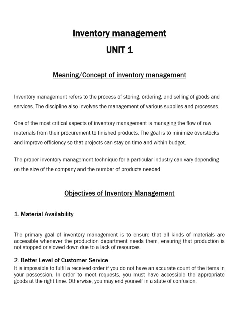 Inventory Management | PDF