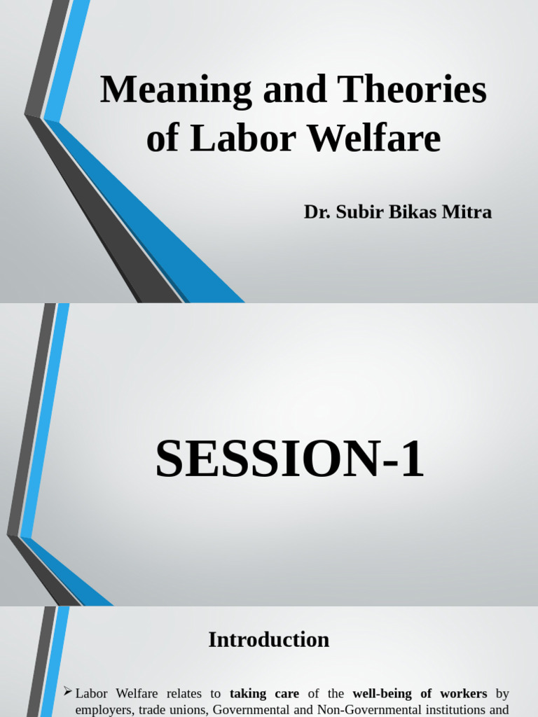 Session 1--- Labor Welfare Theory | PDF