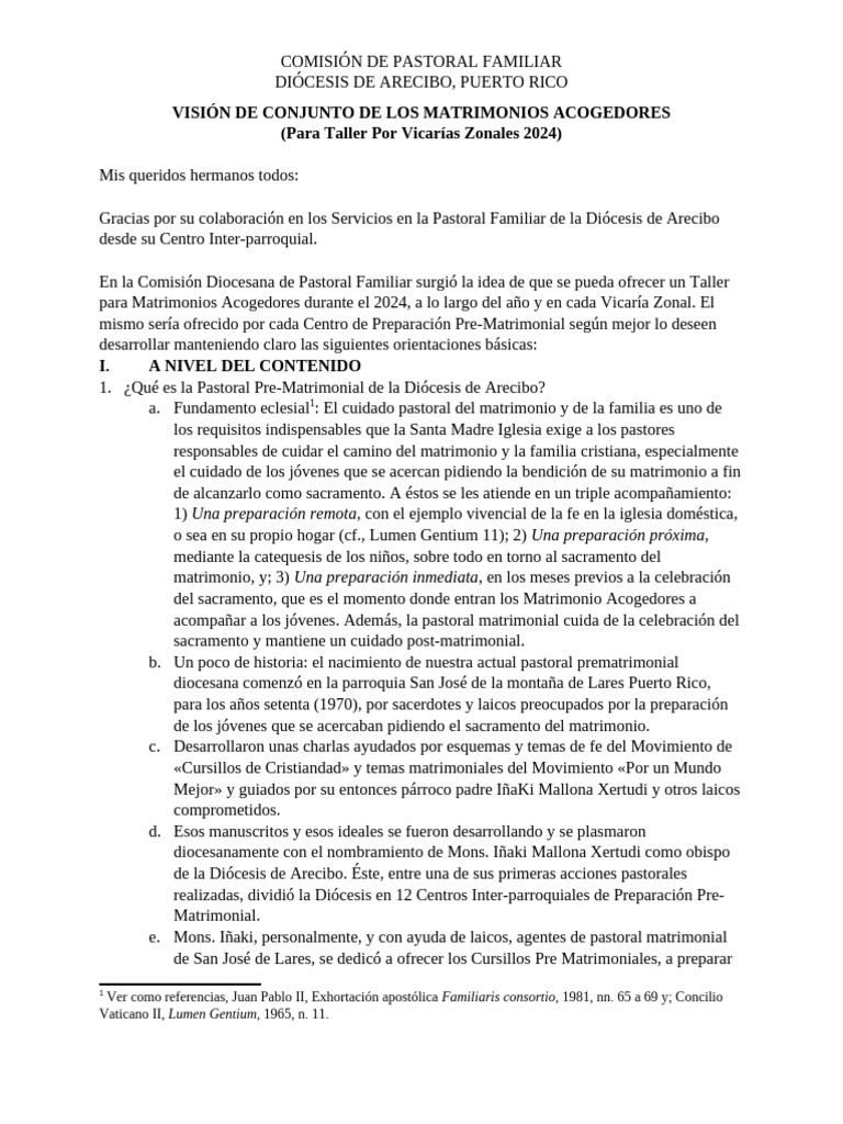 1_CDPF 6 — Visión de Conjunto para Taller de Matrimonios Acogedores 2024 | PDF