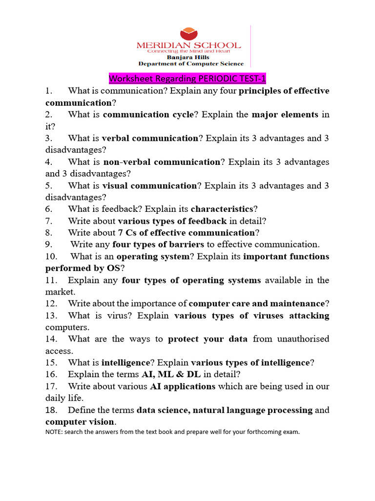 PT - 1 Worksheet For X | PDF