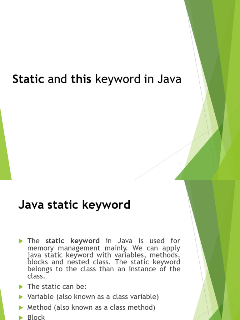 Lecture 6 - Java Static and This | PDF