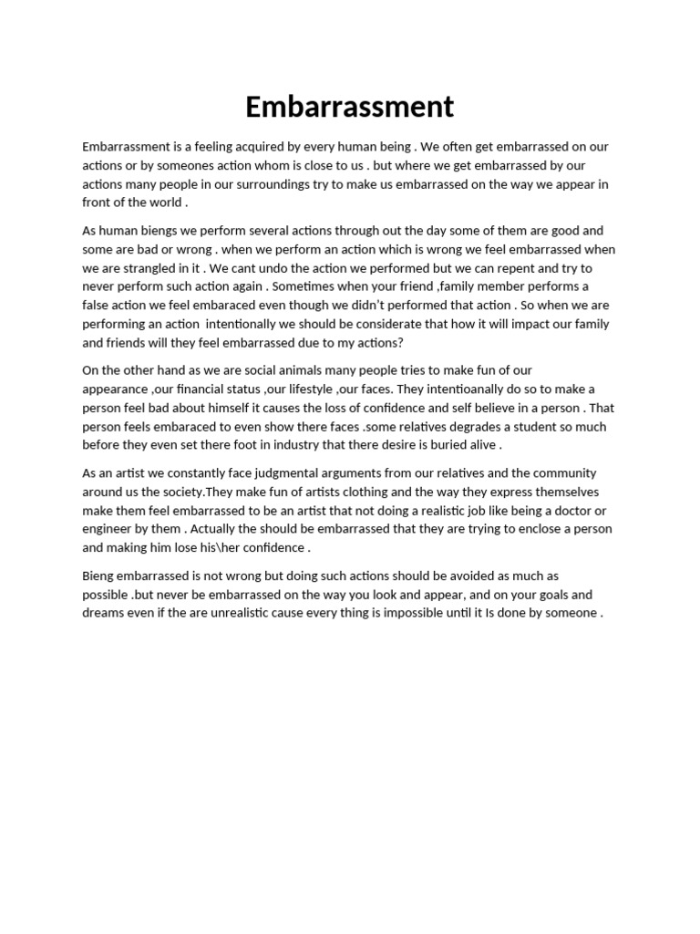 Embarrassment | PDF
