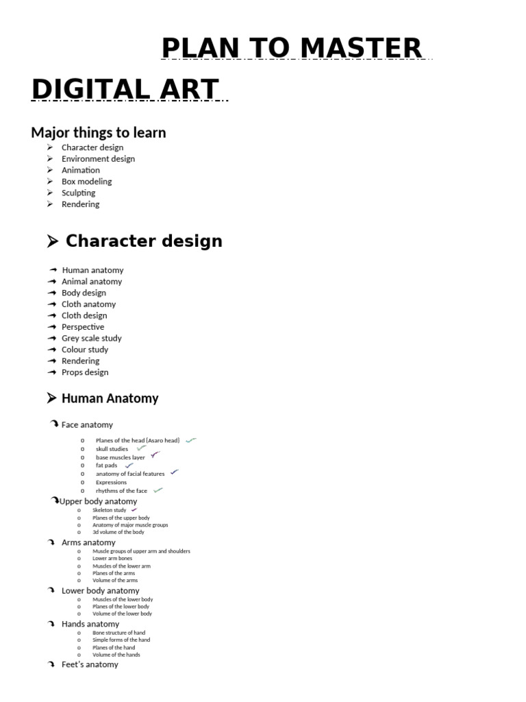 PLAN TO MASTER DIGITAL ART | PDF