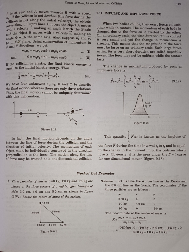 Center of Mass, Linear Momentum, Collision | PDF