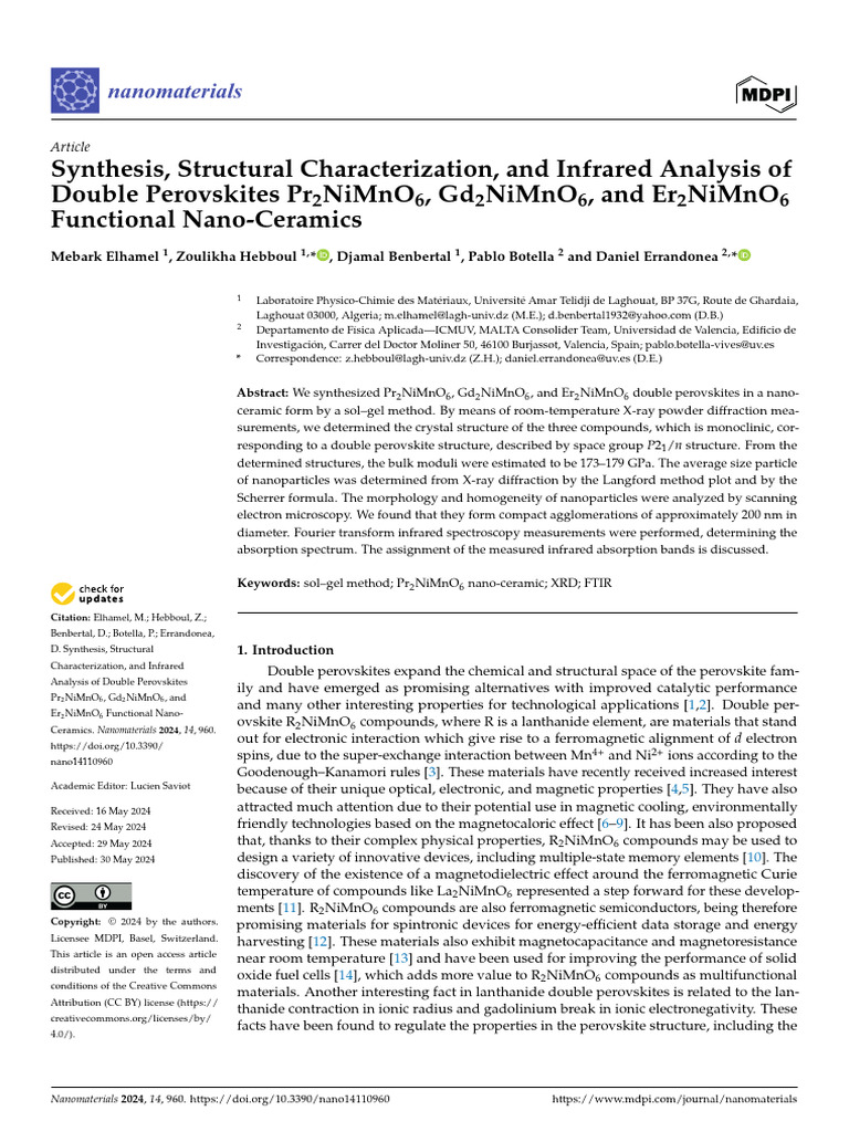 Nanomaterials 14 00960 v2 | PDF