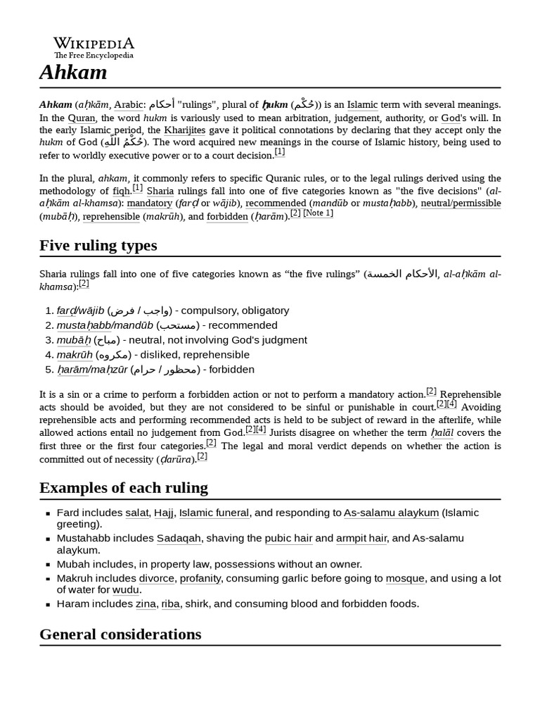 Ahkam | PDF