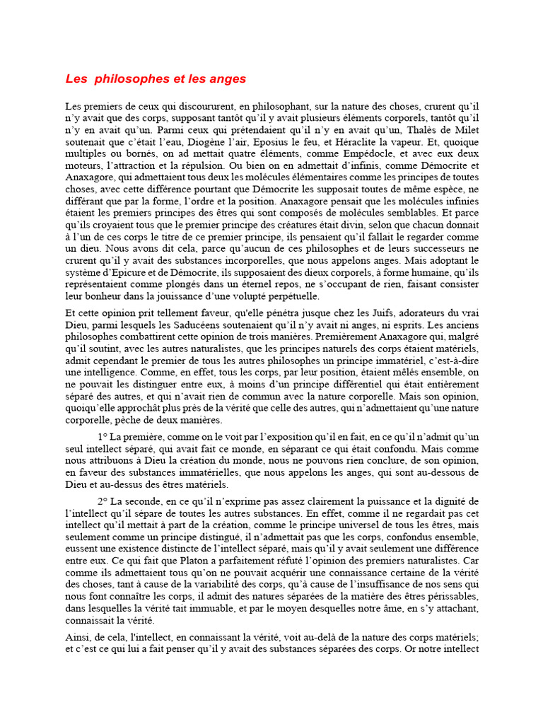 Les Anges Et Les Philosophes | PDF