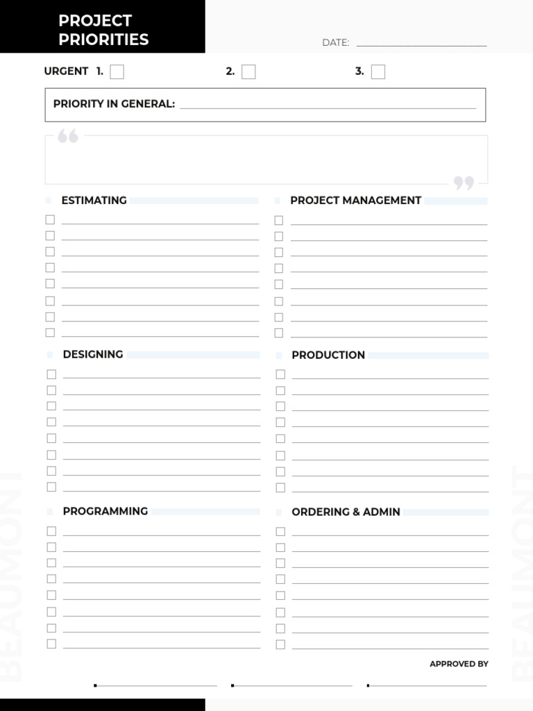 Project Priorities Template | PDF