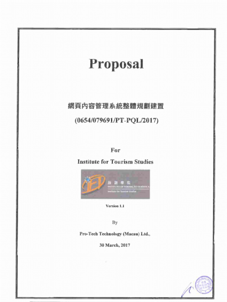 IFT CMS Proposal (Tender Submission) | PDF
