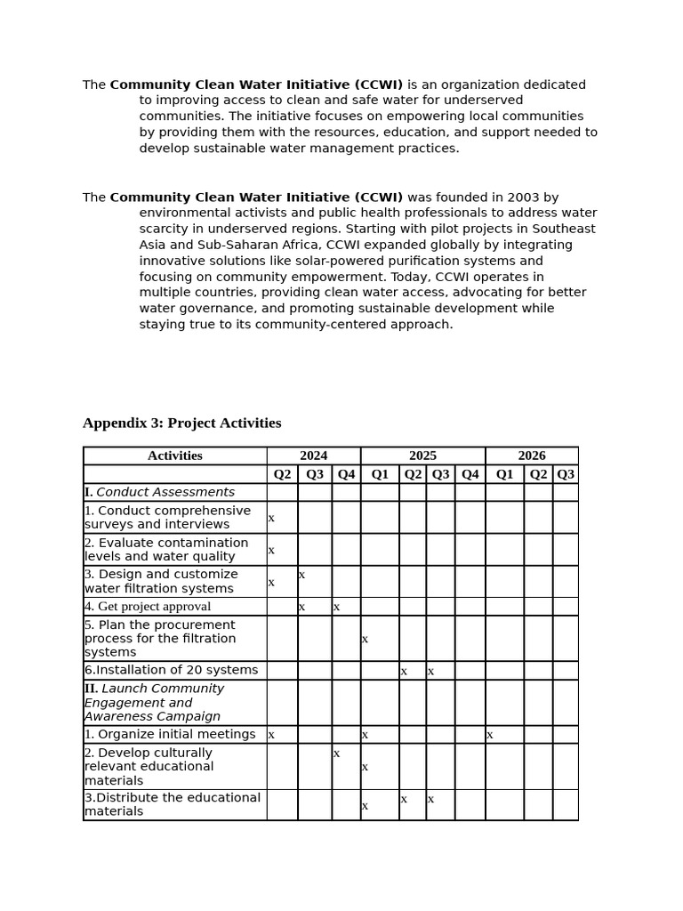 Introduction and Activities Appendix | PDF