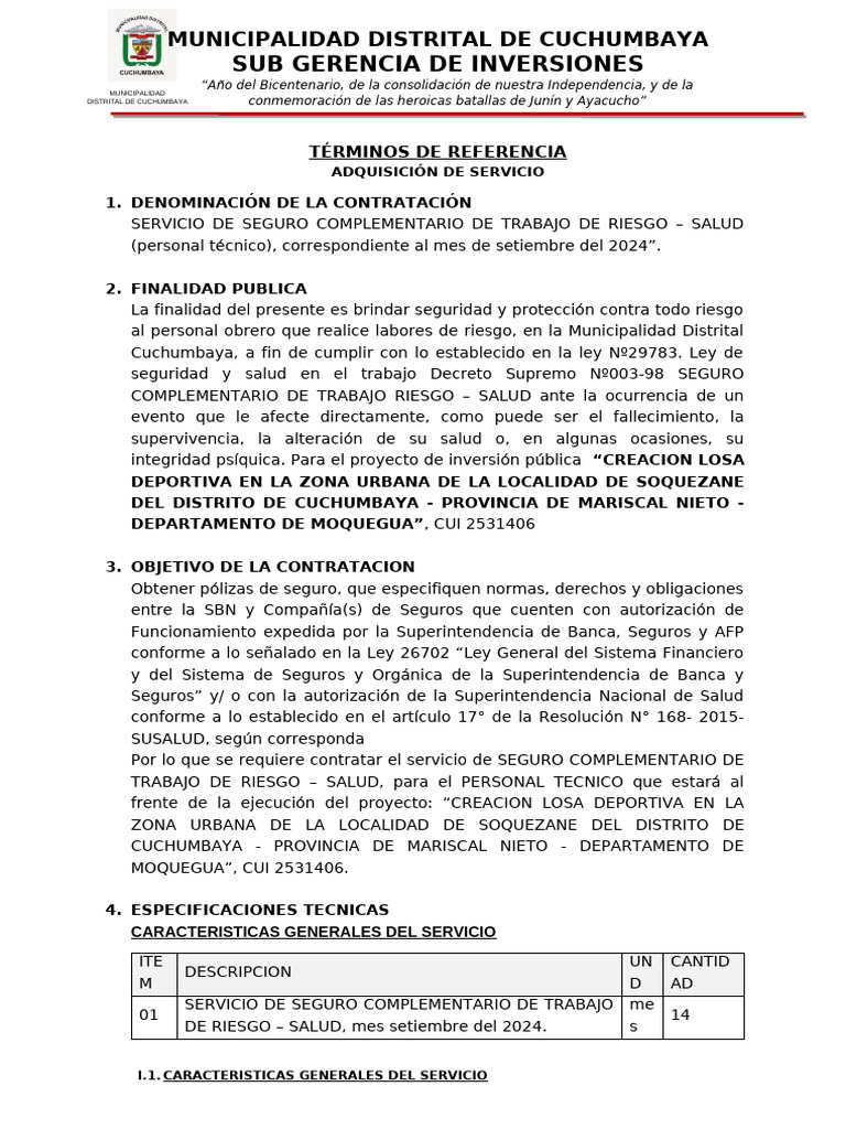 INFORME #02 Servicio TDR SCTR SALUD MDC DICIEMBRE | PDF | Seguro ...