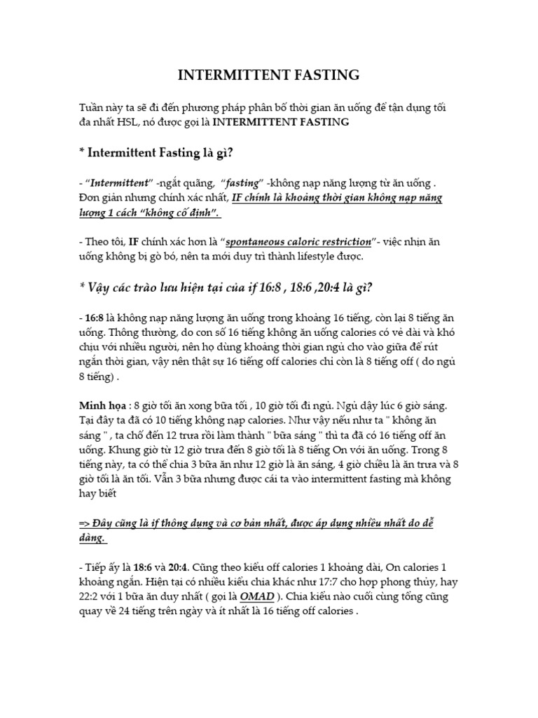 W1 LV1 Topic 2 Intermittent Fasting | PDF