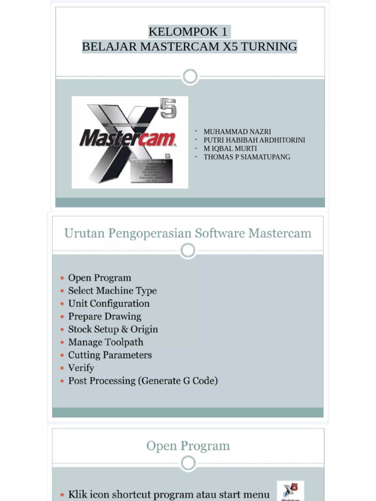 Kelompok 1 Mastercam x5 Bubut | PDF