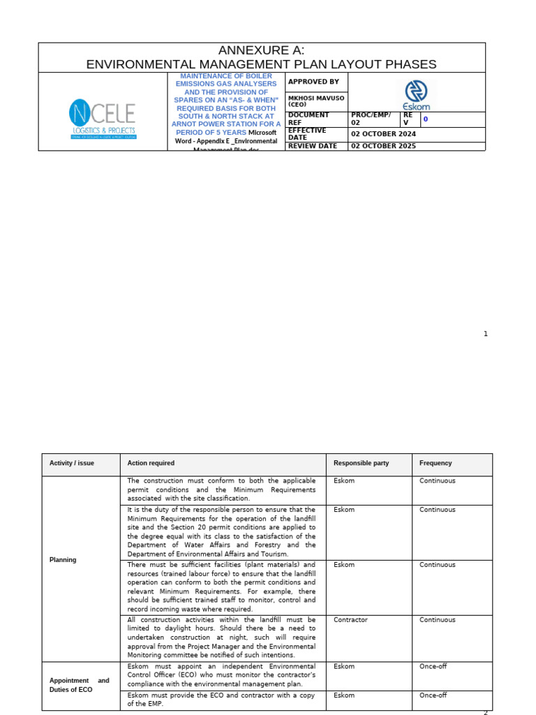 2. ANNEXURE A - ENVIRONMENTAL MANAGEMENT PLAN LAYOUT PHASES | PDF