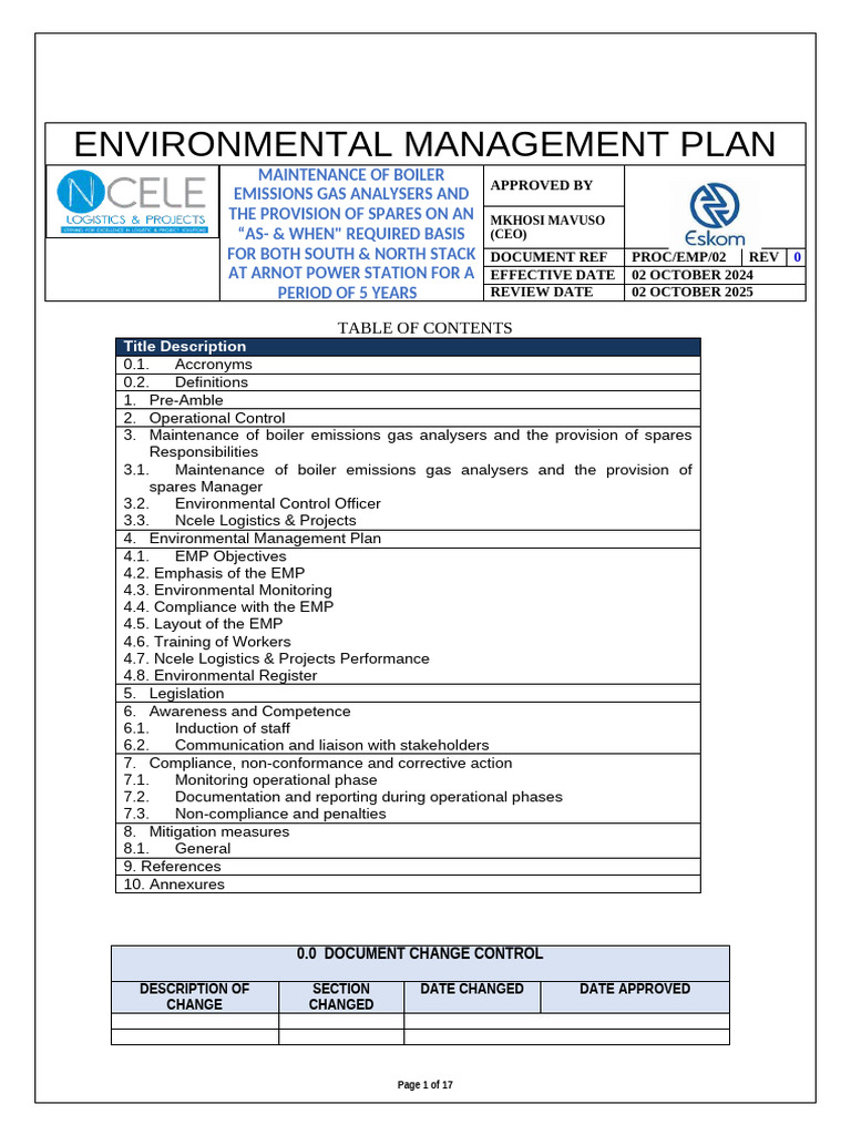 1. ENVIRONMENTAL MANAGEMENT PLAN | PDF