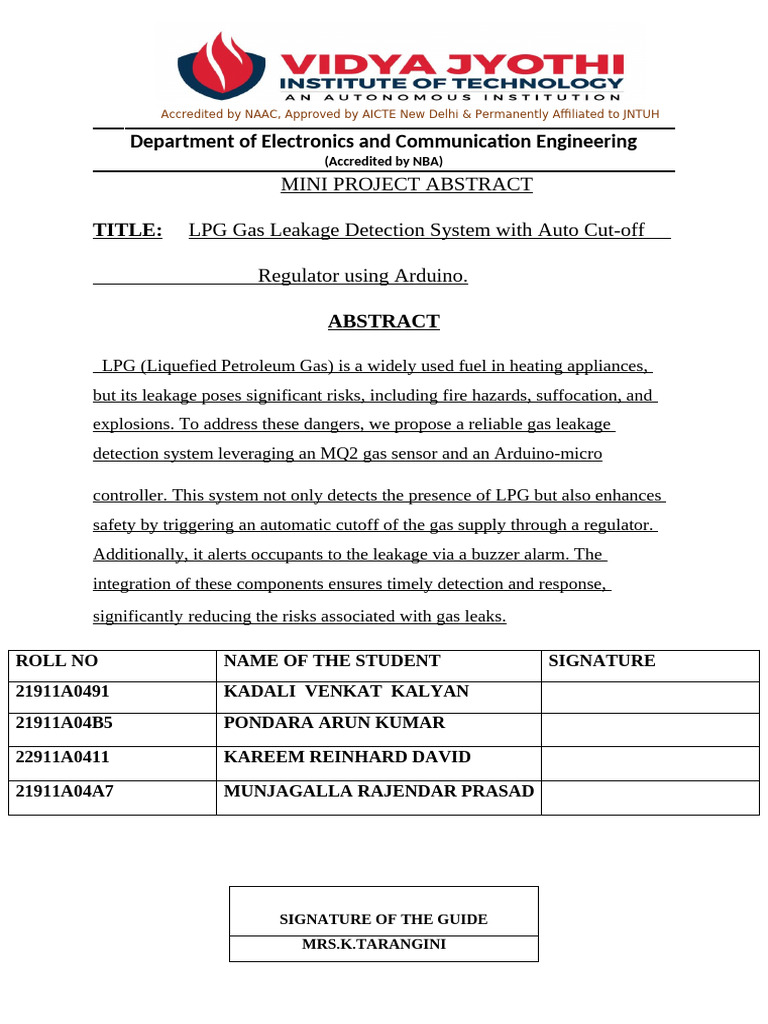 Mini Project Abstract Format | PDF