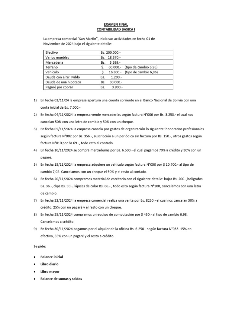 EXAMEN FINAL Conta | PDF