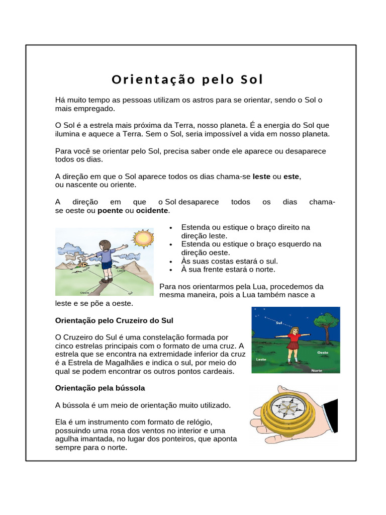Orientacao Pelo Sol 2019 HMA | PDF