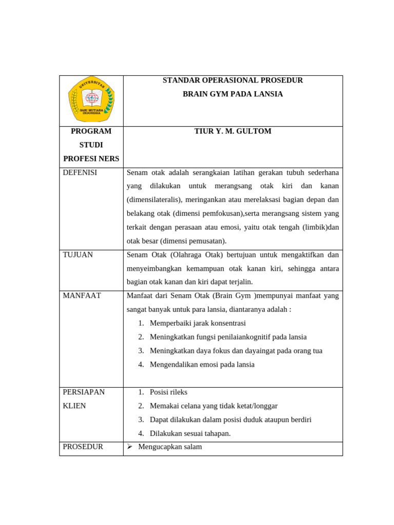 SOP Tiur Y. M. Gultom-2 | PDF