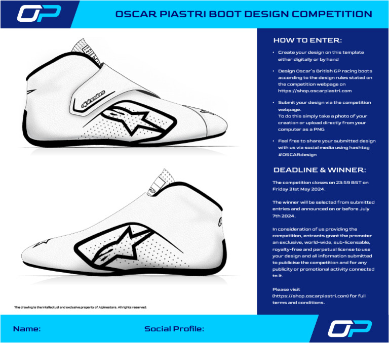 Oscar Piastri - 2024 Boot Contest Template | PDF