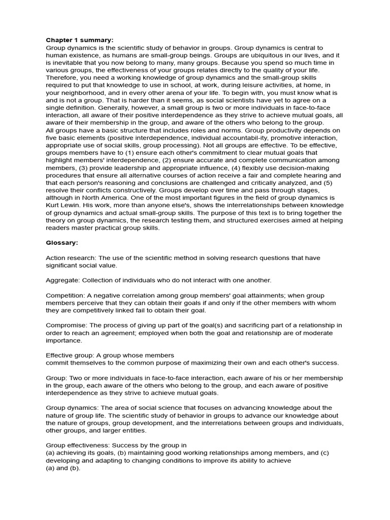 Group Dynamics Reviewer | PDF