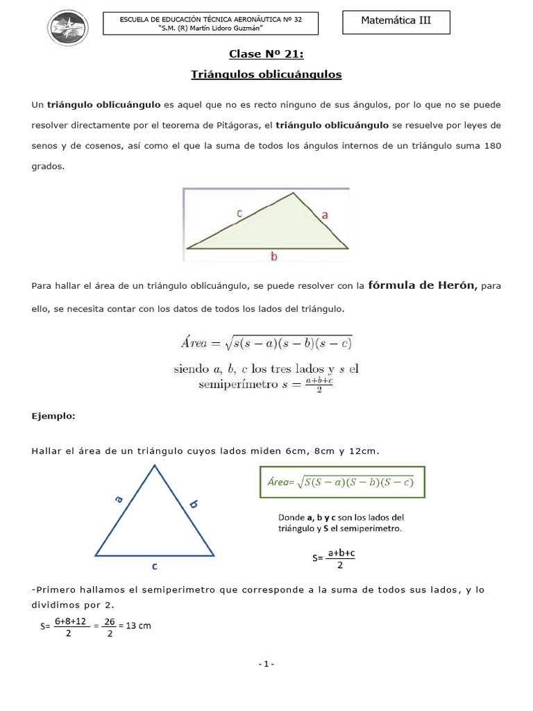 Clase 21 Triángulos oblicuángulos | PDF